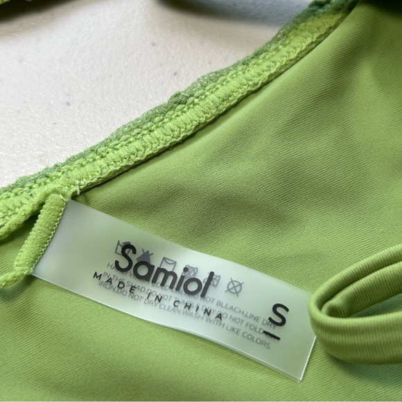 Samiol | Swim | Samiol Tankini Small Green Lace Ruched Swimsuit New ...